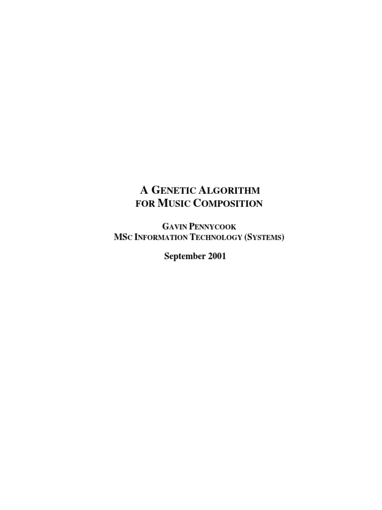 A Genetic Algorithm For Music Composition | PDF | Genetic Algorithm ...