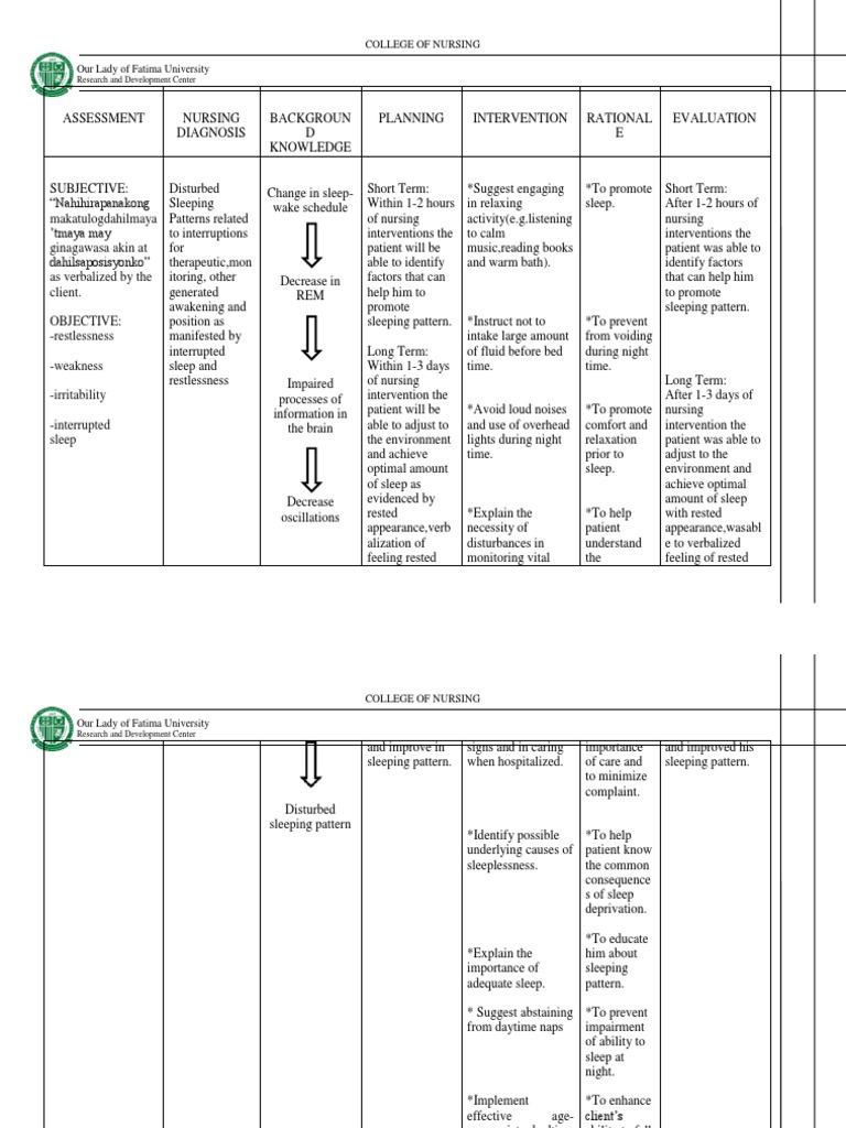 Nursing Care Plan V Luna | PDF | Sleep Deprivation | Sleep