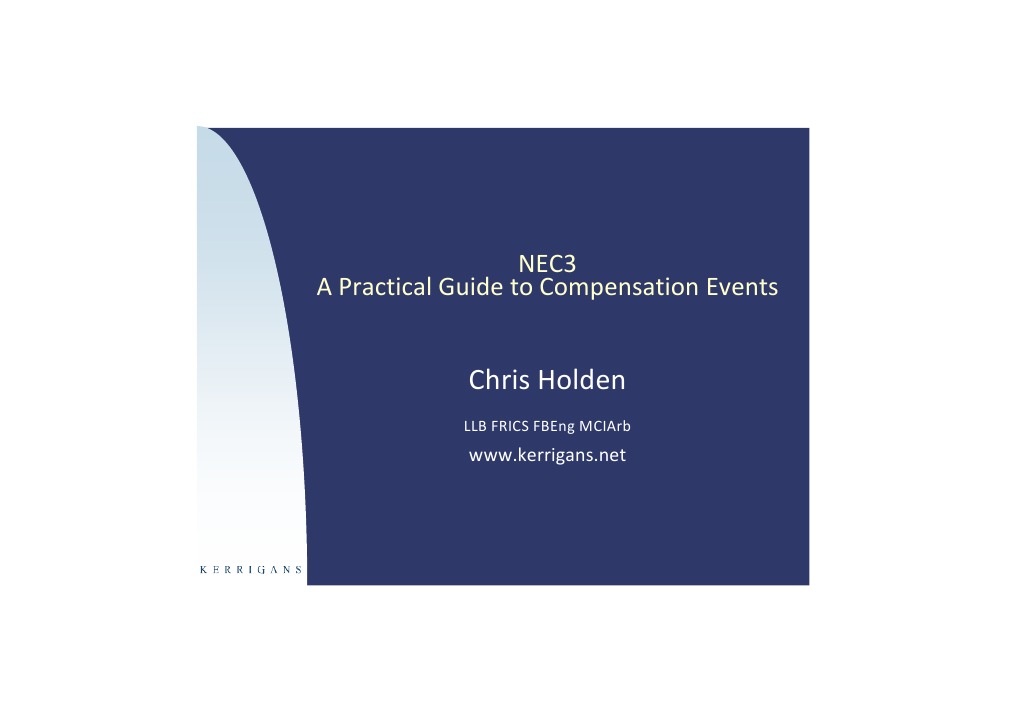 A Practical Guide To Compensation Events - Chris Holden | PDF ...