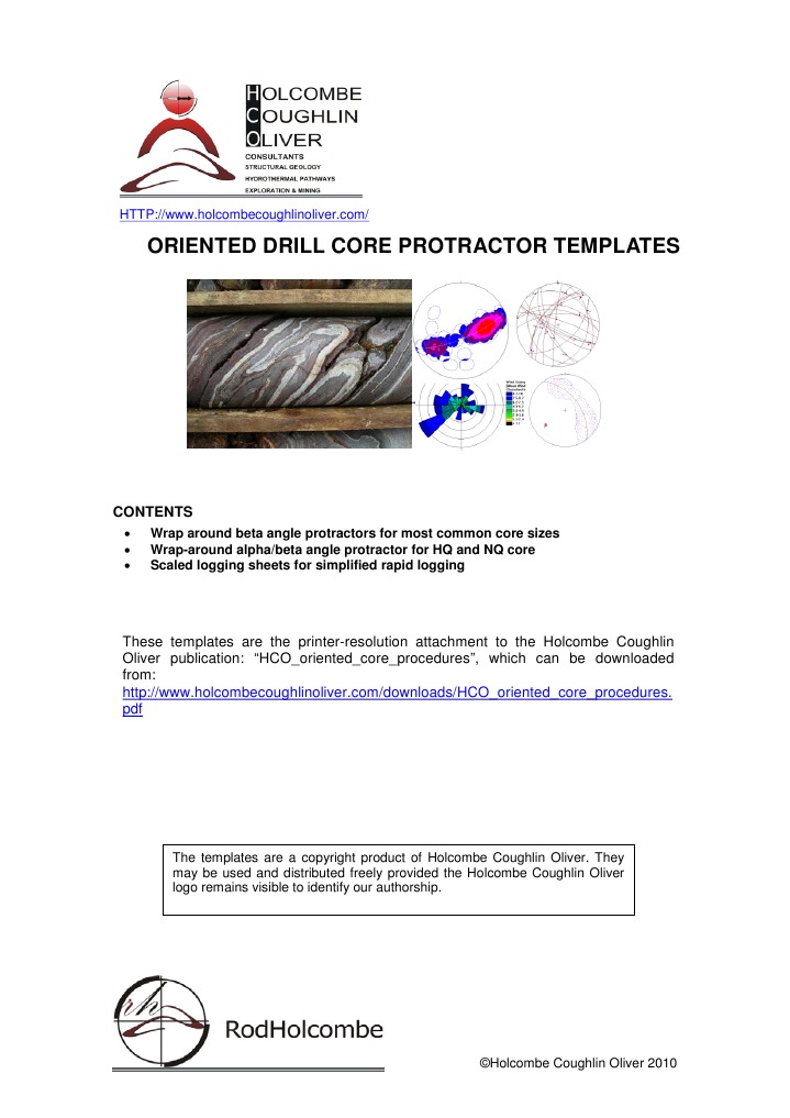 HCO Oriented Core Templates Only | PDF | Earth Sciences | Geology