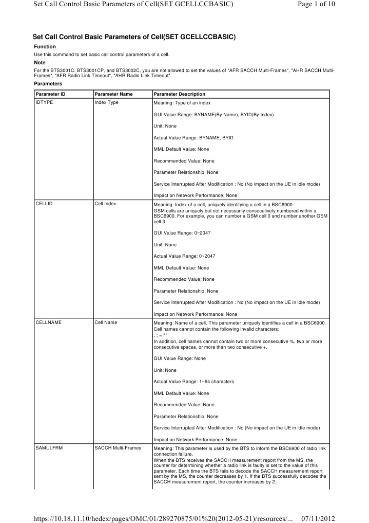 G Cell Basic para | Download Free PDF | Parameter (Computer Programming) | Telecommunications ...