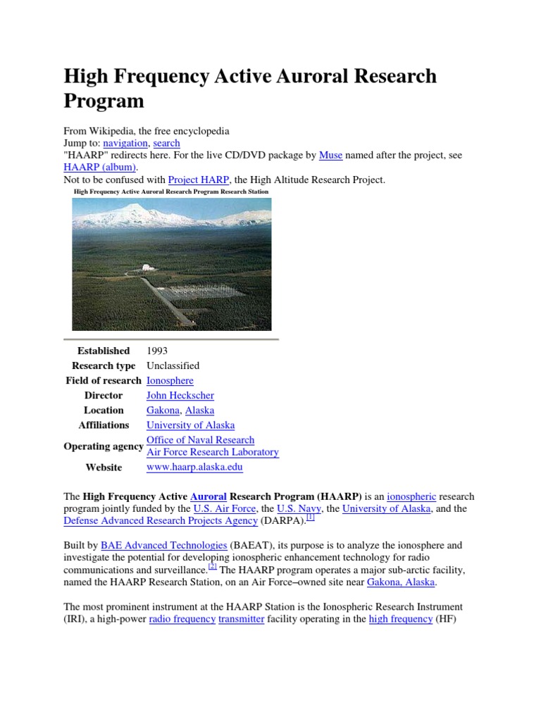 High Frequency Active Auroral Research Program | PDF | Ionosphere ...