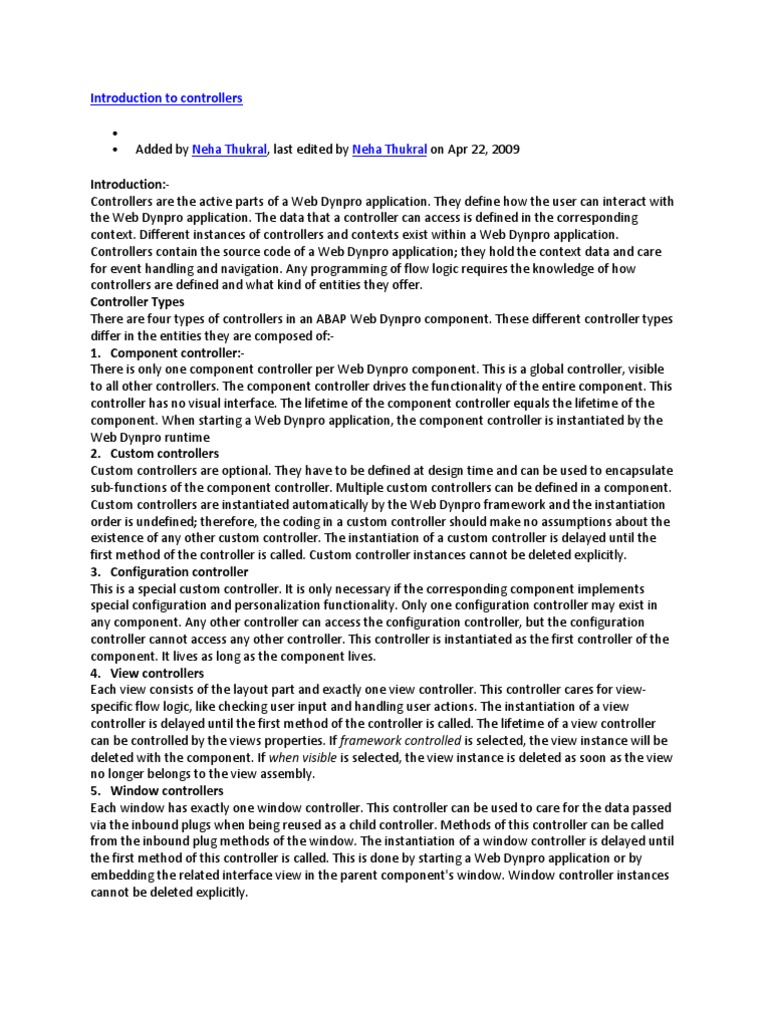 Introduction To Controllers | PDF | Component Based Software ...