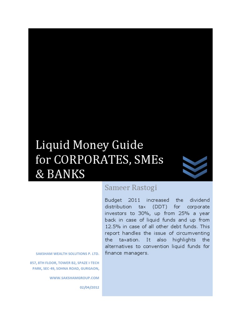 Liquid Money Guide For Banks, Corporates and SMEs | PDF | Investor ...