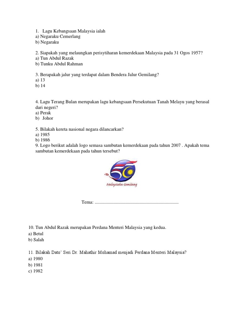 Kuiz Merdeka | PDF