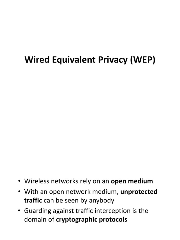 Wired Equivalent Privacy (WEP) | PDF | Cryptography | Key (Cryptography)