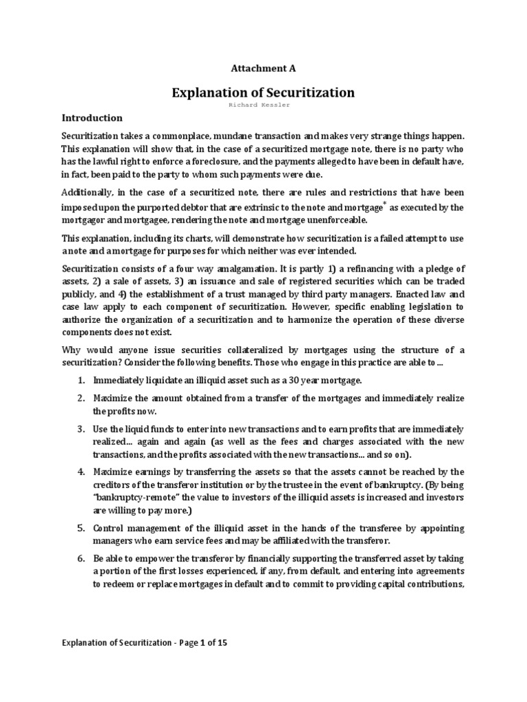 Securitization Explained: Mortgage Impact | PDF