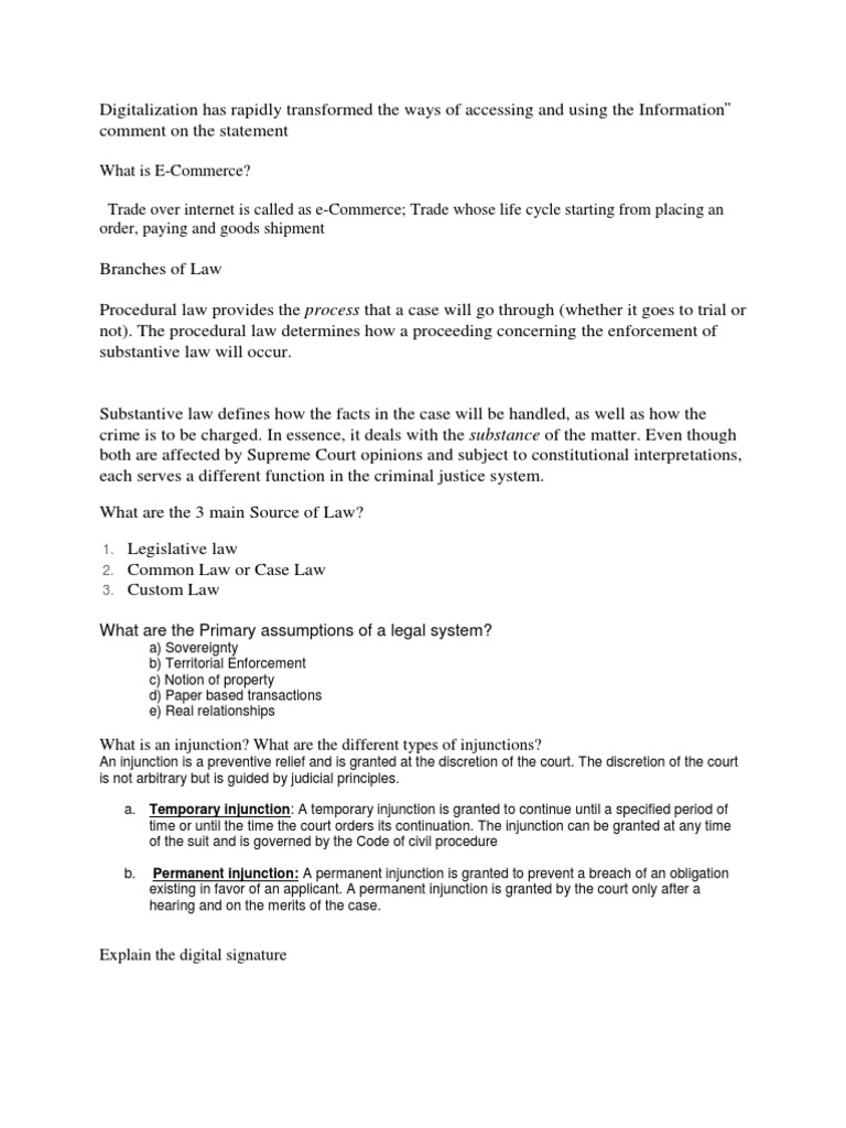 Cyber Law Insights and E-Commerce Overview | PDF | Common Law | Social ...