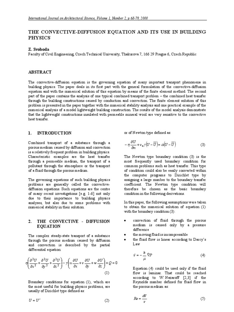 Convection Diffusion Equation | PDF | Heat Transfer | Thermal Conduction