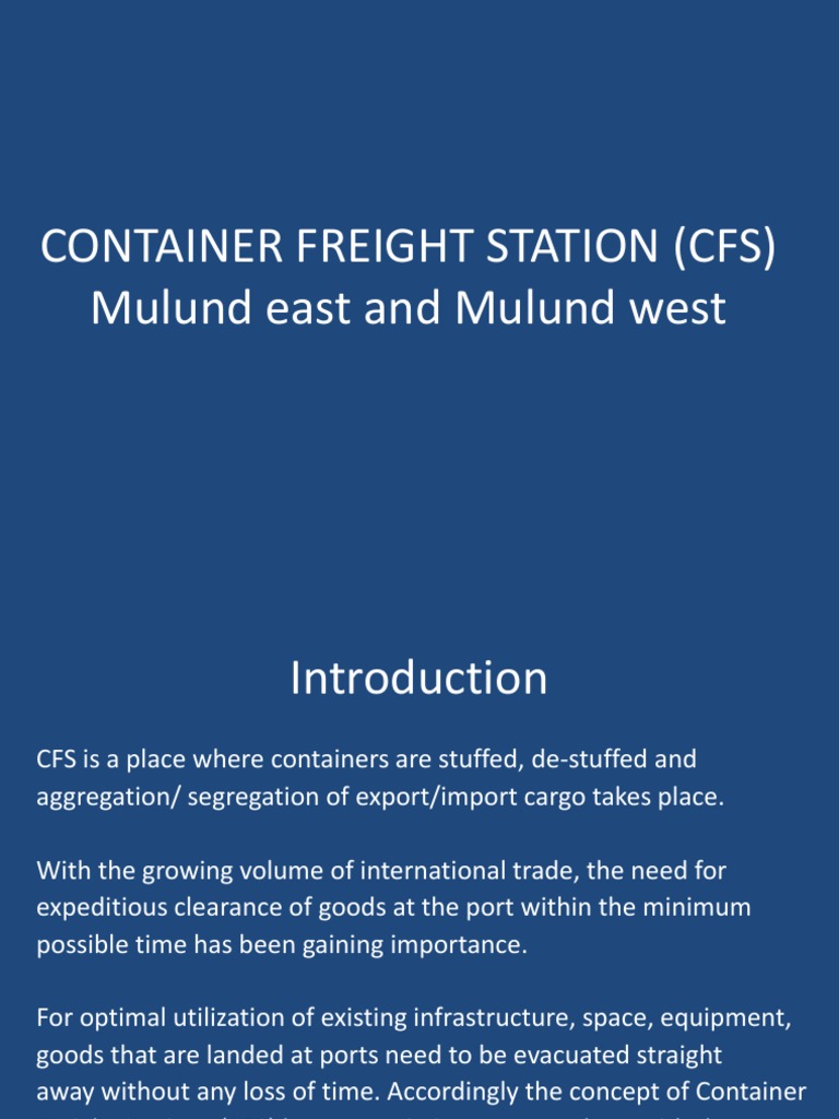 Container Freight Station (CFS) | PDF | Cargo | Containerization