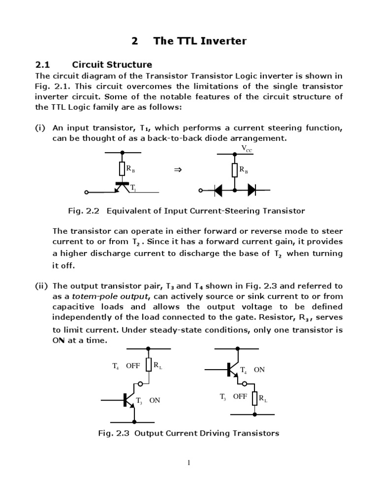 2 the TTL Inverter Full | Transistor | Power Inverter