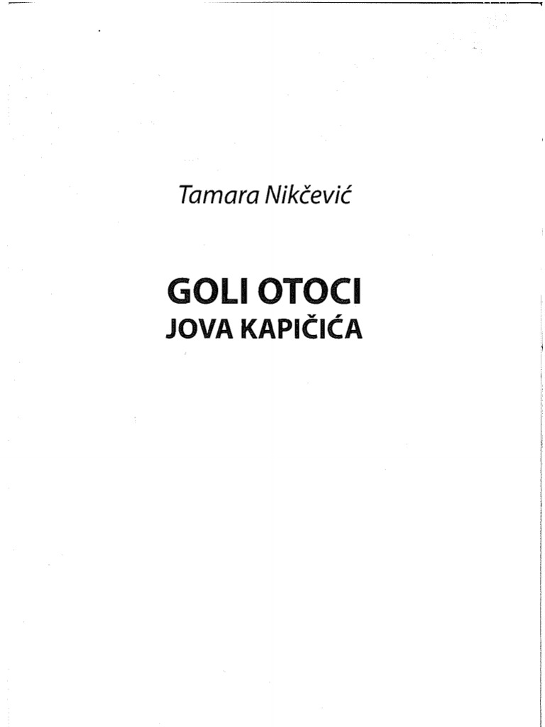 Tamara Nikcevic-Goli Otoci Jova Kapicica | PDF