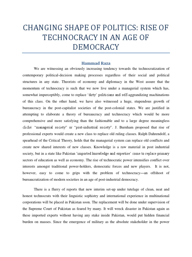 Changing Shape of Politics | PDF | Pakistan | Bureaucracy