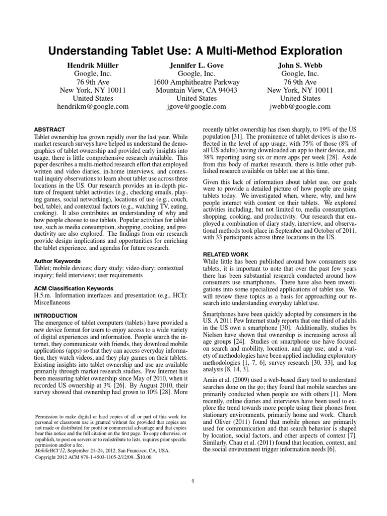 Understanding Tablet Use | PDF | Tablet Computer | Mobile App