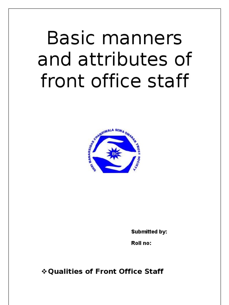Basic Manners and Attributes of Front Office Staff | PDF | Etiquette ...