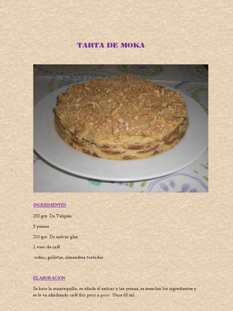 Tarta de Moka | PDF | Postres | Cocina europea