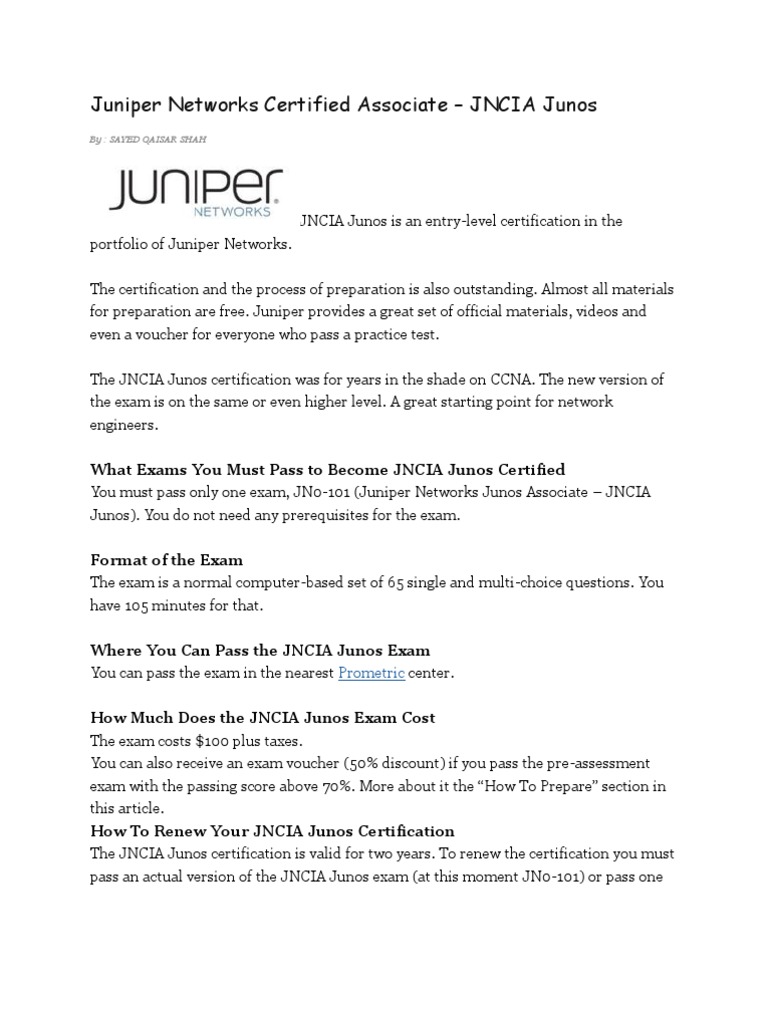 Juniper Networks Certified Associate - JNCIA Junos | PDF | Firewall (Computing) | Command Line ...