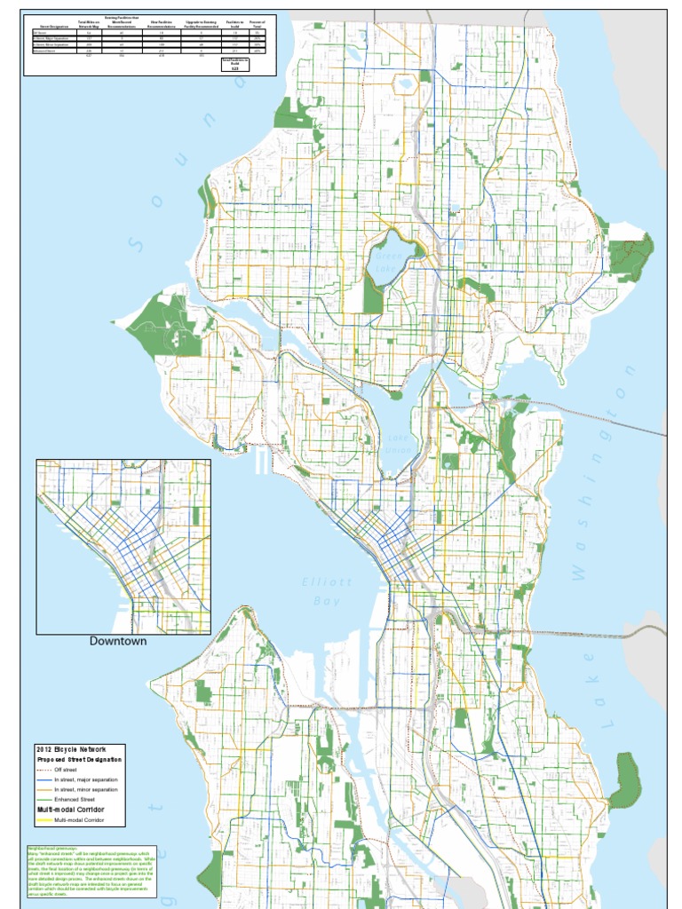 Seattle Bicycle Master Plan: Downtown | PDF | Streets And Roads | Road ...