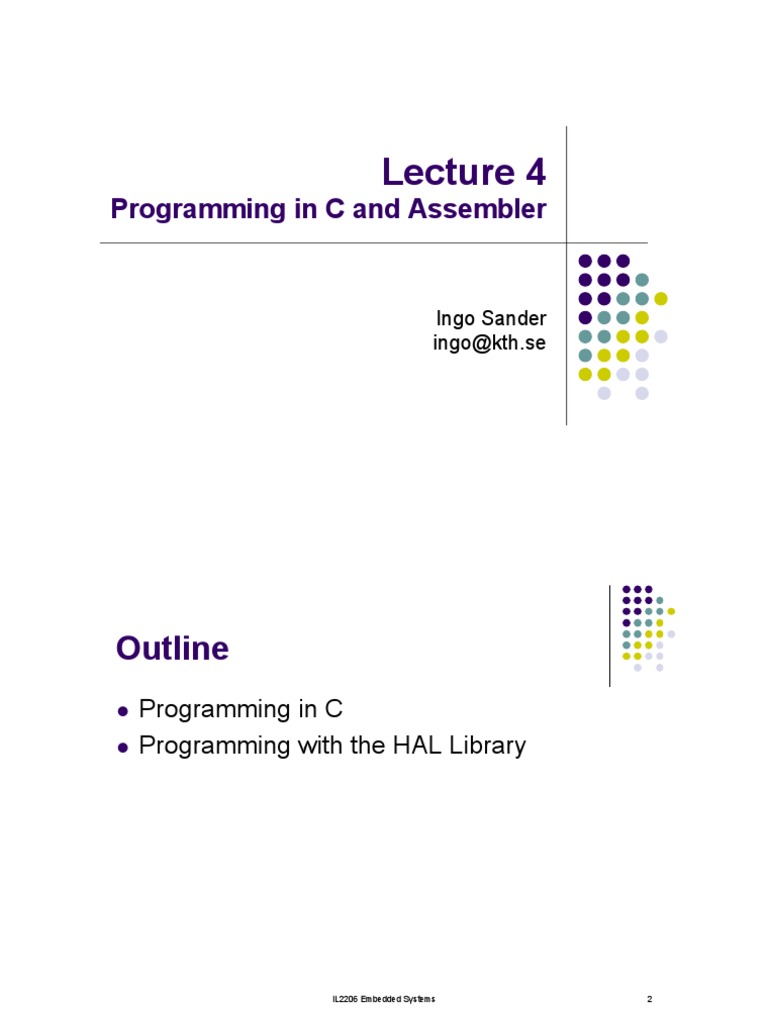 IL2206 L04 IO Programming | PDF | C (Programming Language) | Pointer ...