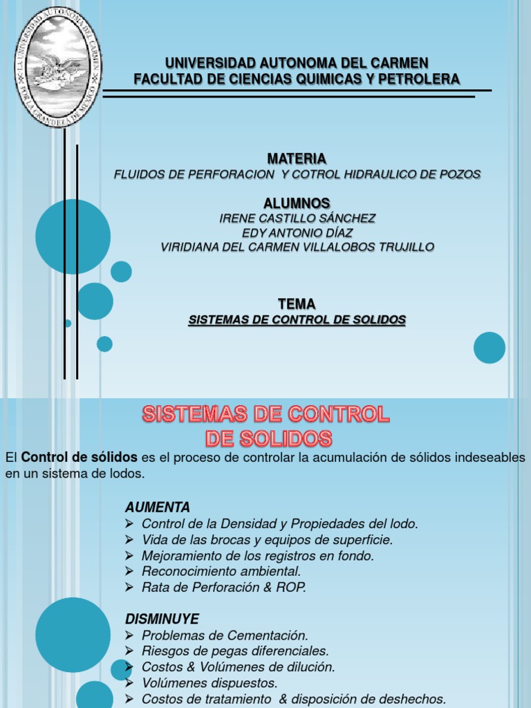 Control de Solidos | PDF | Gases | Agua