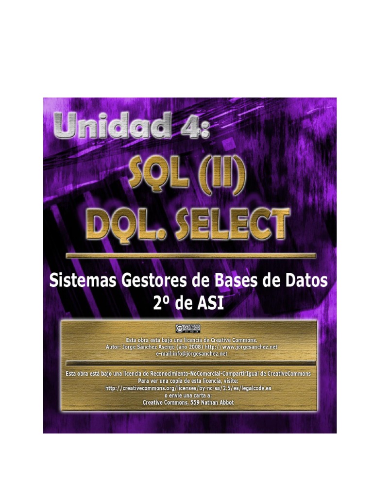 Sql Dql Pdf Sql Tabla Base De Datos 2945