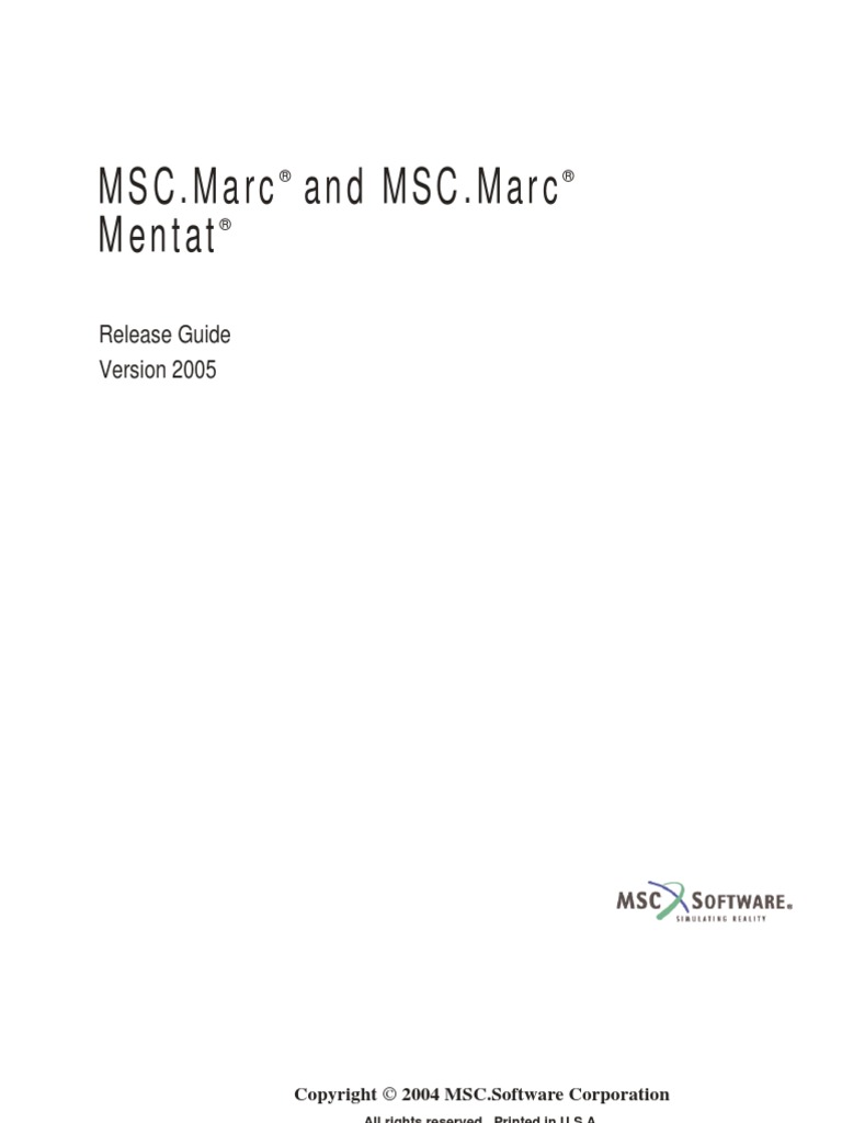 MSC - Marc and MSC - Marc Mentat: Release Guide | PDF | Friction | Subroutine