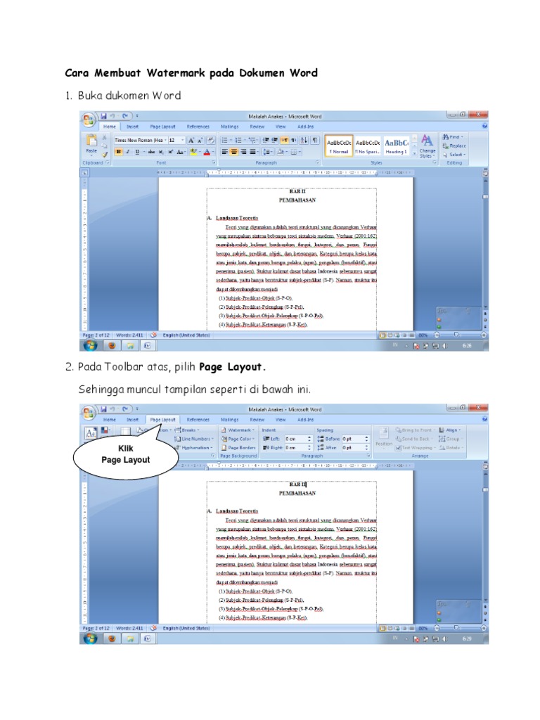 Tutorial Membuat Watermark (Tulisan) Pada Dokumen Word | PDF