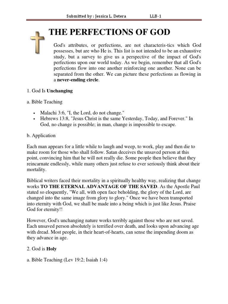 The Perfections of God | PDF | Mercy | God