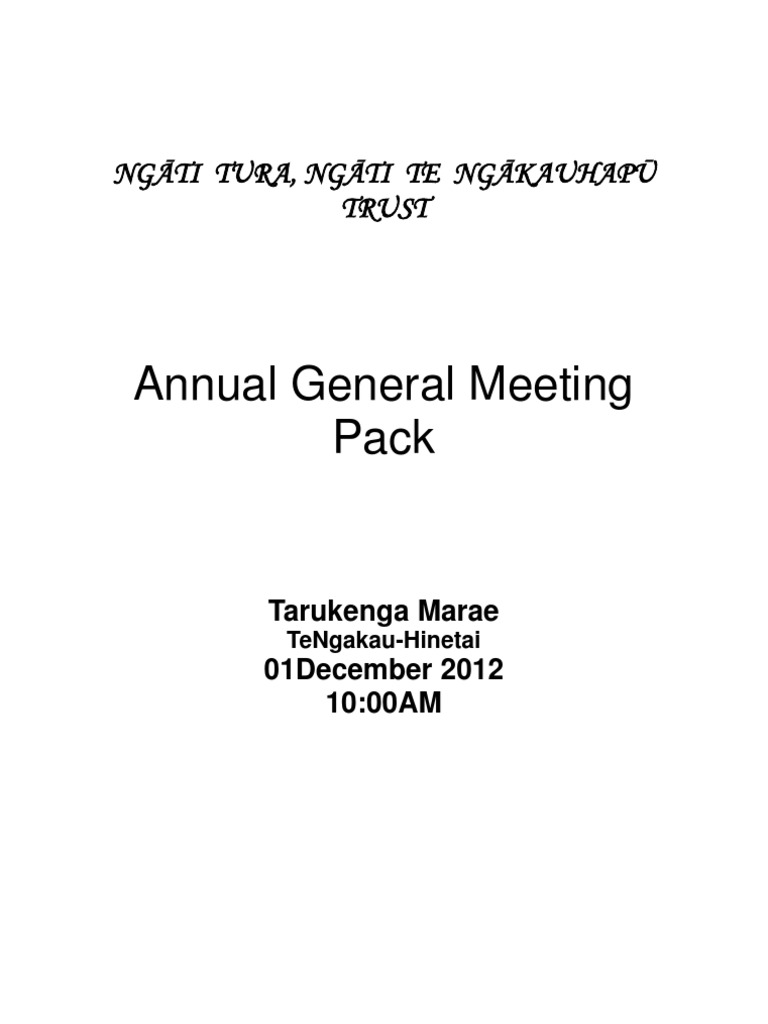 Ngāti Tura Ngāti Te Ngākau AGM 2012 | PDF | Māori | Elections