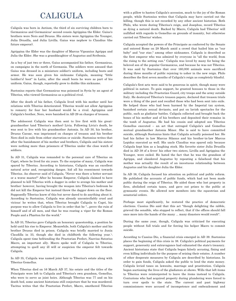 Caligula | Download Free PDF | Caligula | Ancient Romans
