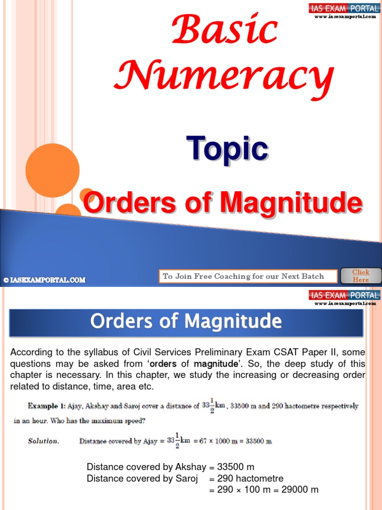 Understanding Orders of Magnitude | PDF