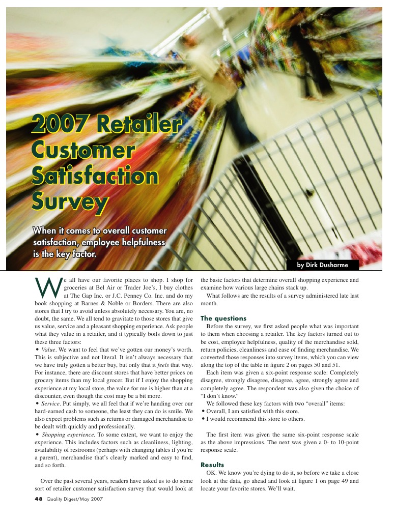 2007 Retail Survey | Download Free PDF | Grocery Store | Retail