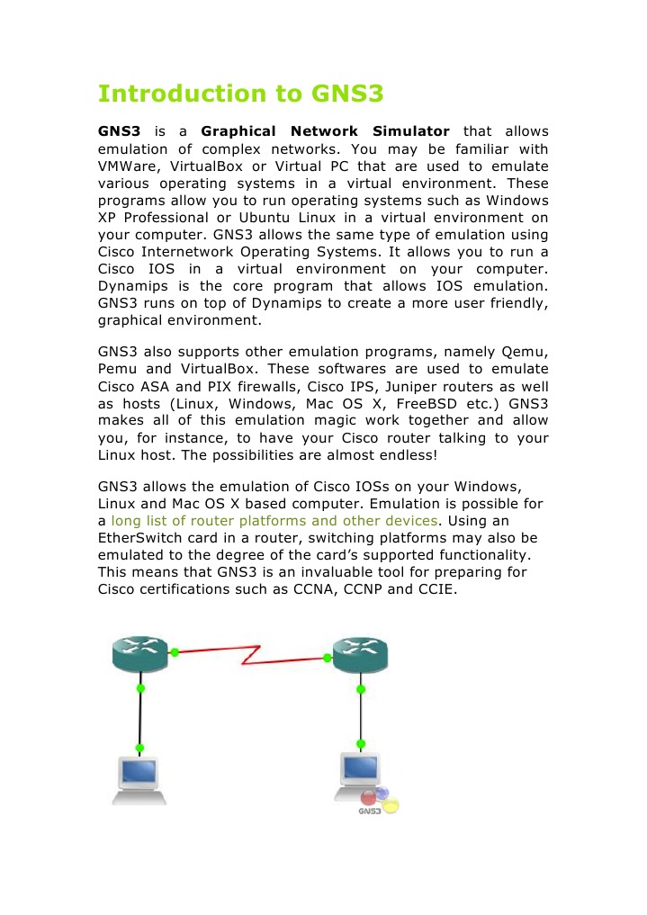Introduction To GNS3 | PDF | Router (Computing) | Emulator