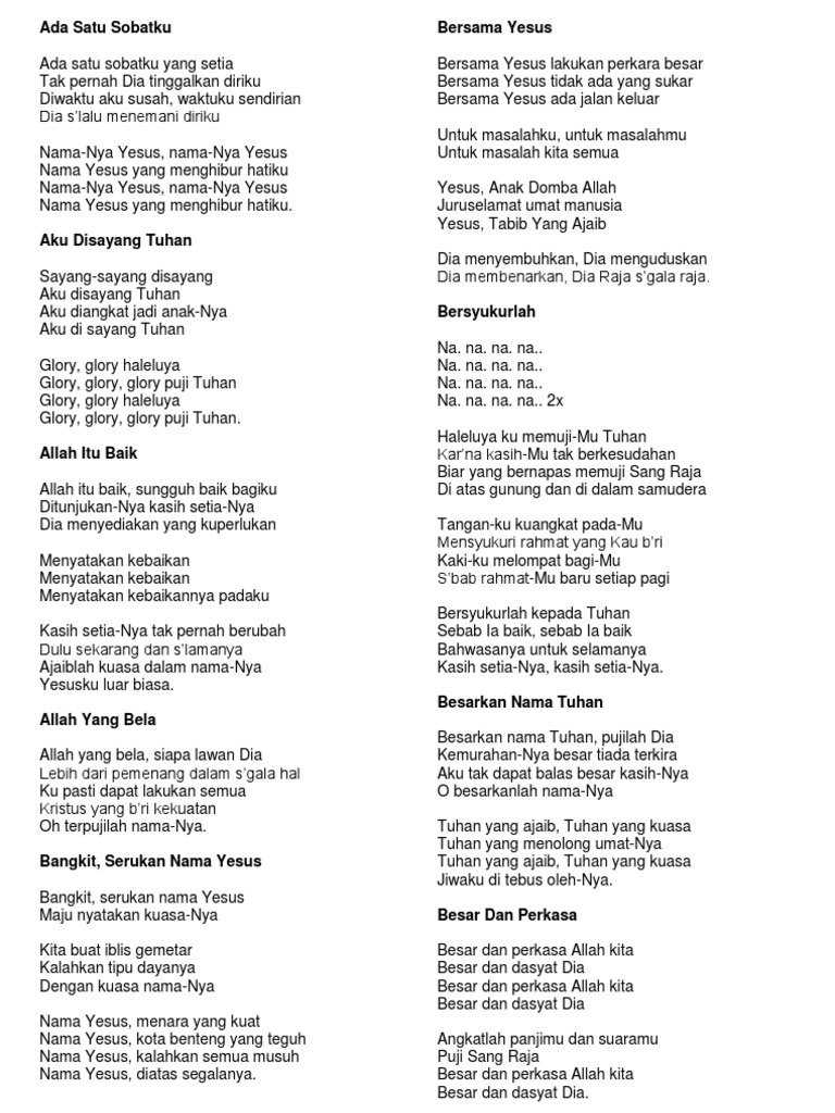 Kumpulan Lirik Lagu Rohani | PDF