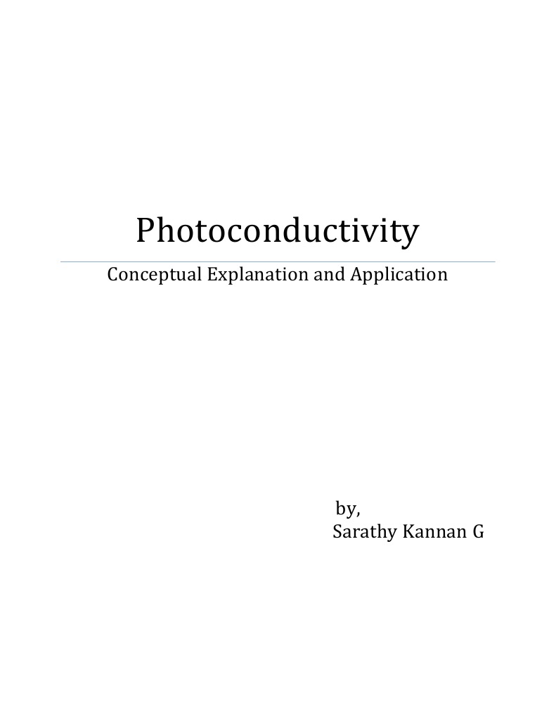 Photoconductivity | PDF | Materials Science | Applied And ...
