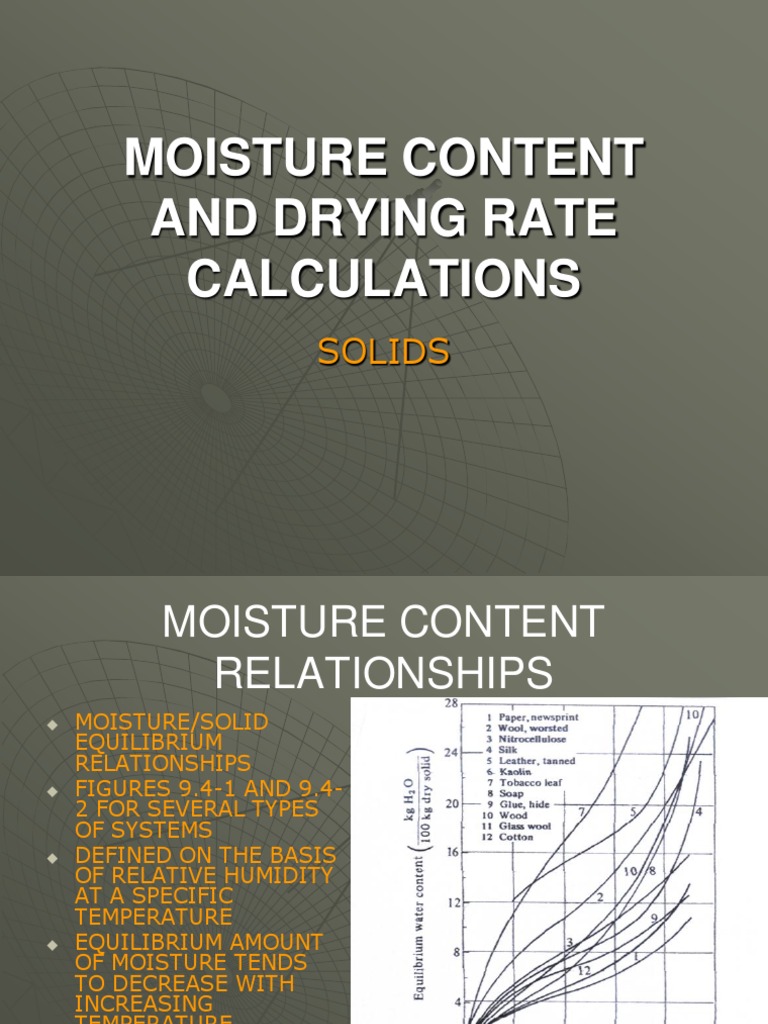 11 Moisture Content And Drying Rate Calculations