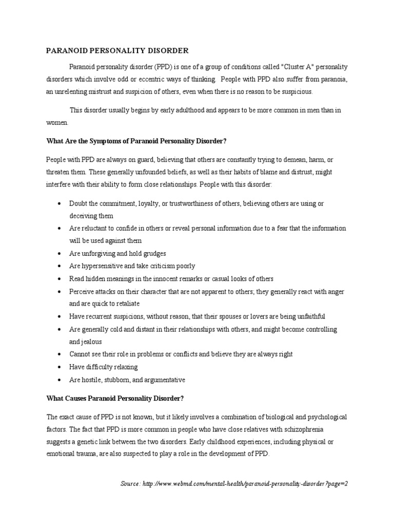 Paranoid Personality Disorder.pdf | Personality Disorder | Mental Disorder