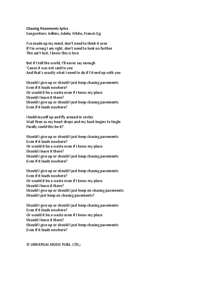 Adele's Lyrics | PDF | Language Arts & Discipline | Art