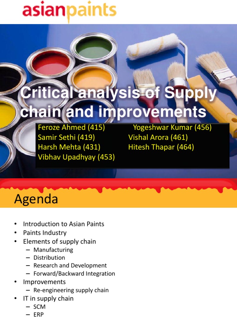 Supply Chain Analysis of Asian Paints | PDF | Customer Relationship ...