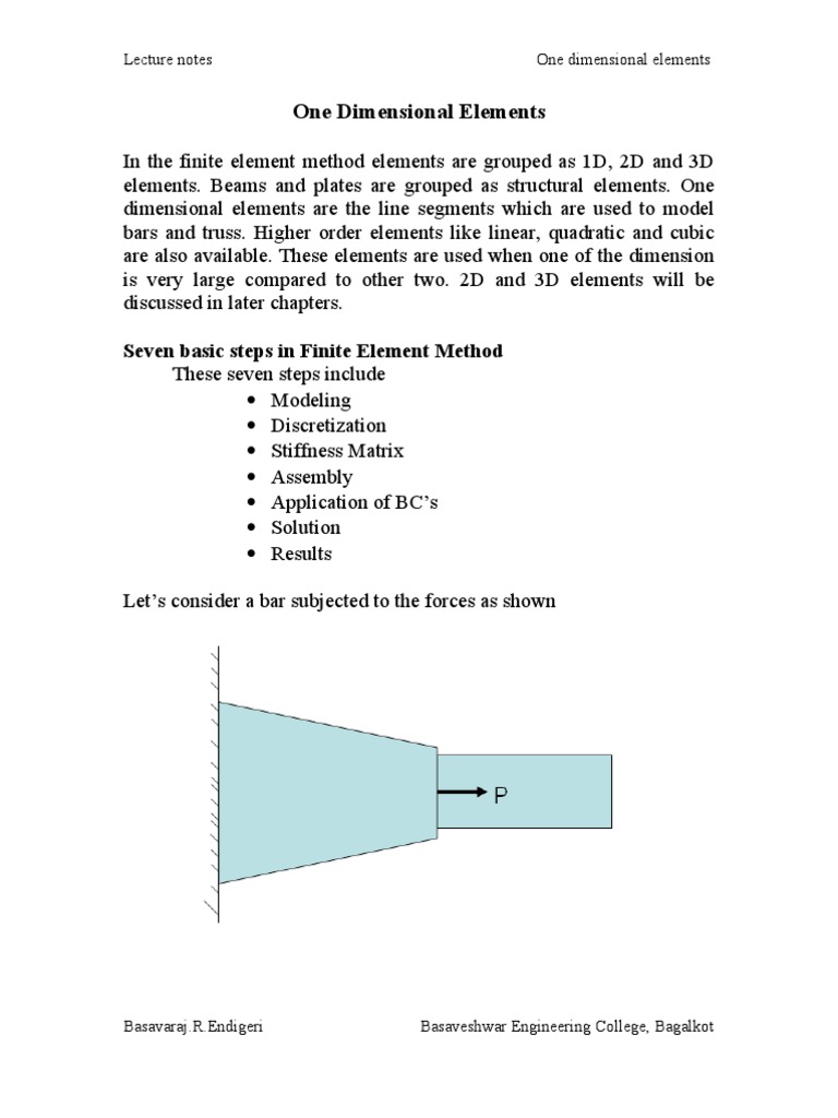 One Dimensional Element | PDF