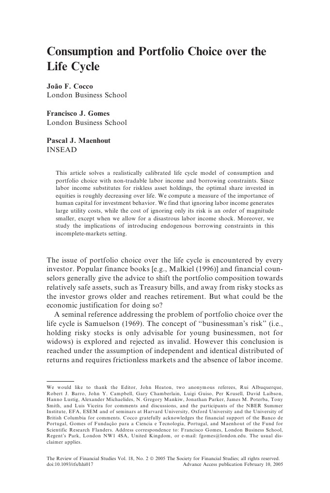 Savings Consumption Problem | PDF | Labour Economics | Risk