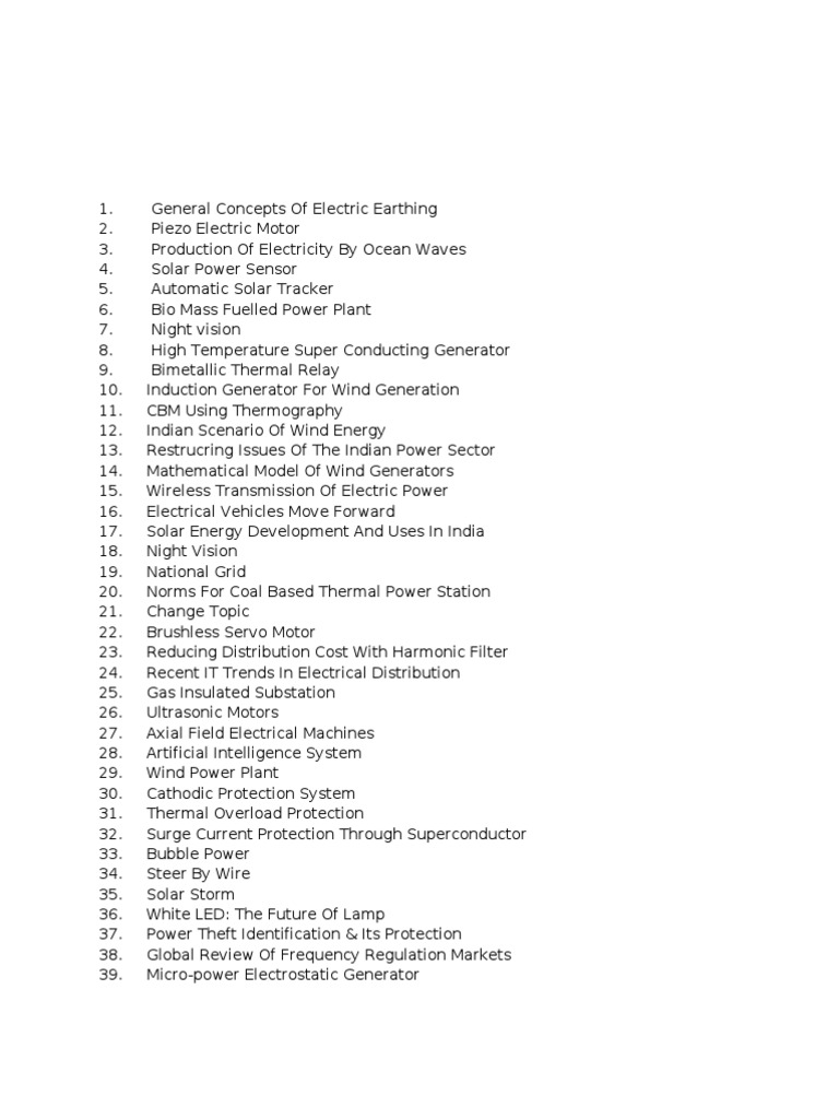 Electrical Project Topics | PDF