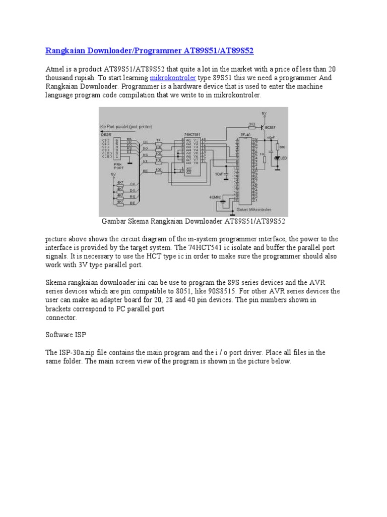 Sistim Minimum Dan Downloader at 89S52 | PDF | Microcontroller | Computer Data