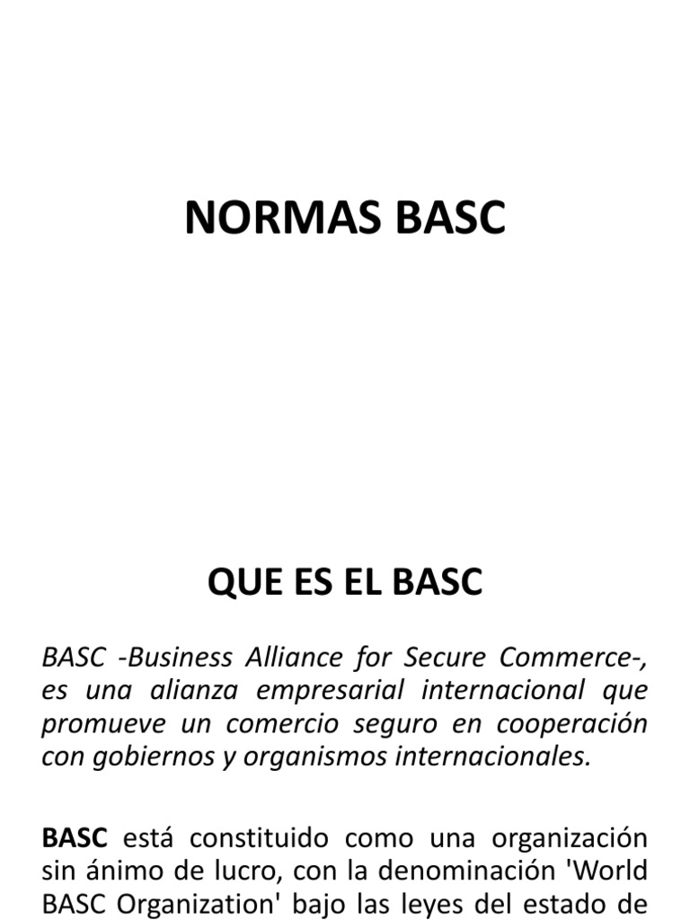 Normas Basc | PDF | aduana | El comercio internacional
