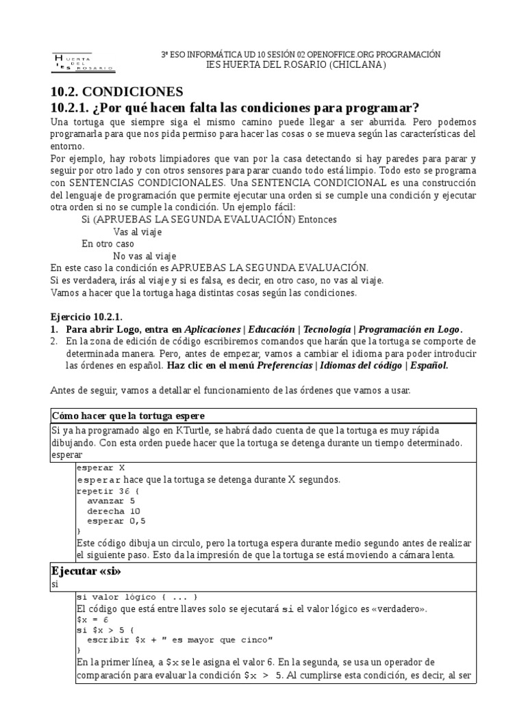 Programación Condicional en KTurtle | PDF | Software | Informática y ...