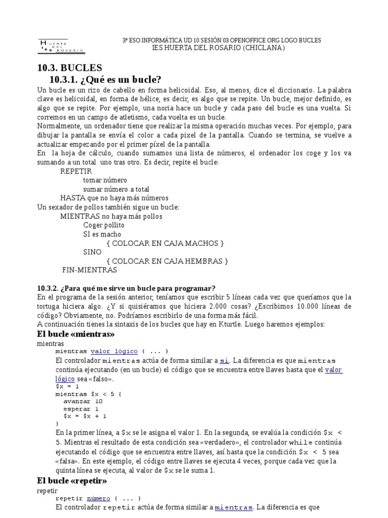 Bucles Introducción a la programación con KTurtle Tutoriales Academia Usero | PDF | Science ...