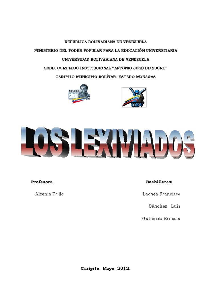 Explique Que Es Lixiviado Como Proceso de Percolación | PDF | Vertedero ...