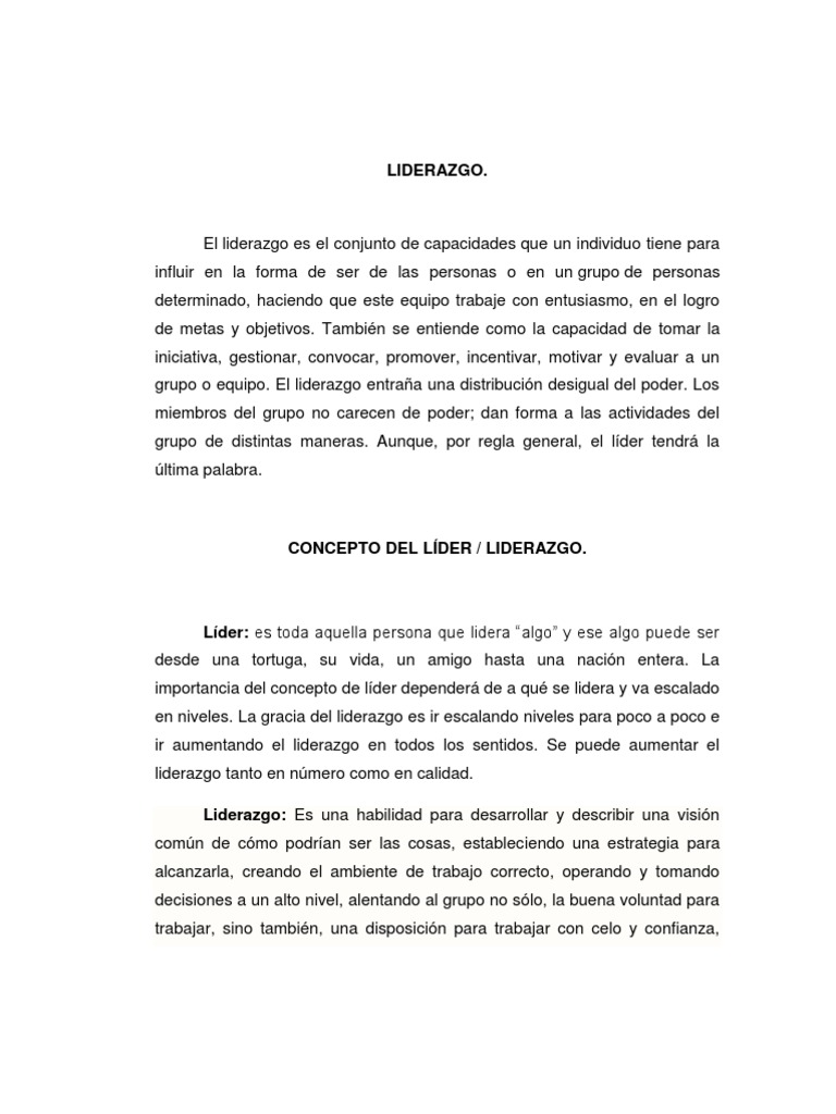 Liderazgo Carmen Espinoza Din | PDF | Liderazgo | Conceptos psicologicos