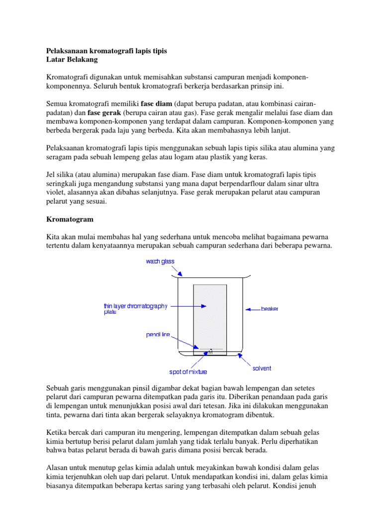 Pelaksanaan Kromatografi Lapis Tipis | PDF