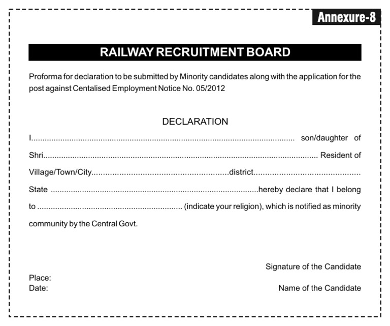 Minority Candidate Declaration Form | PDF